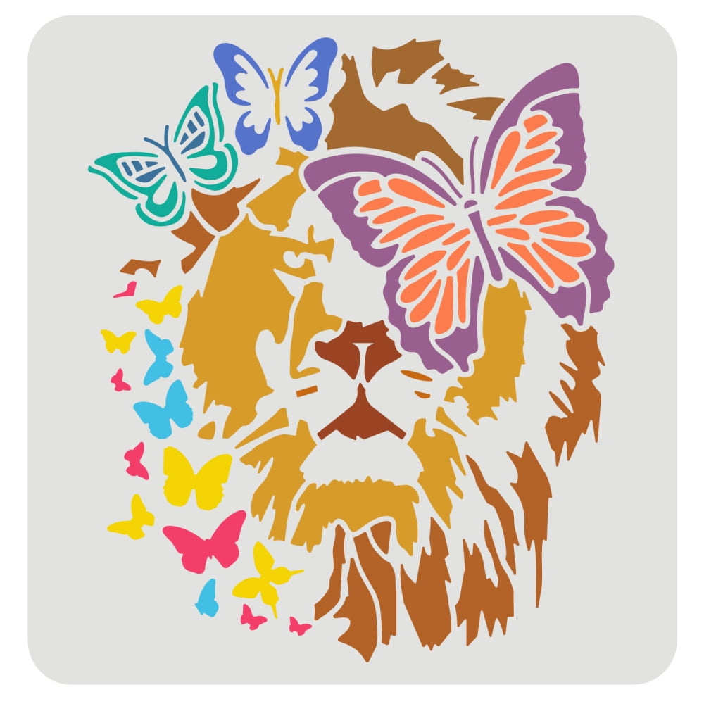 1pc Lion Stencils 30x30cm Lion Head Stencil Template Plastic Lion ...