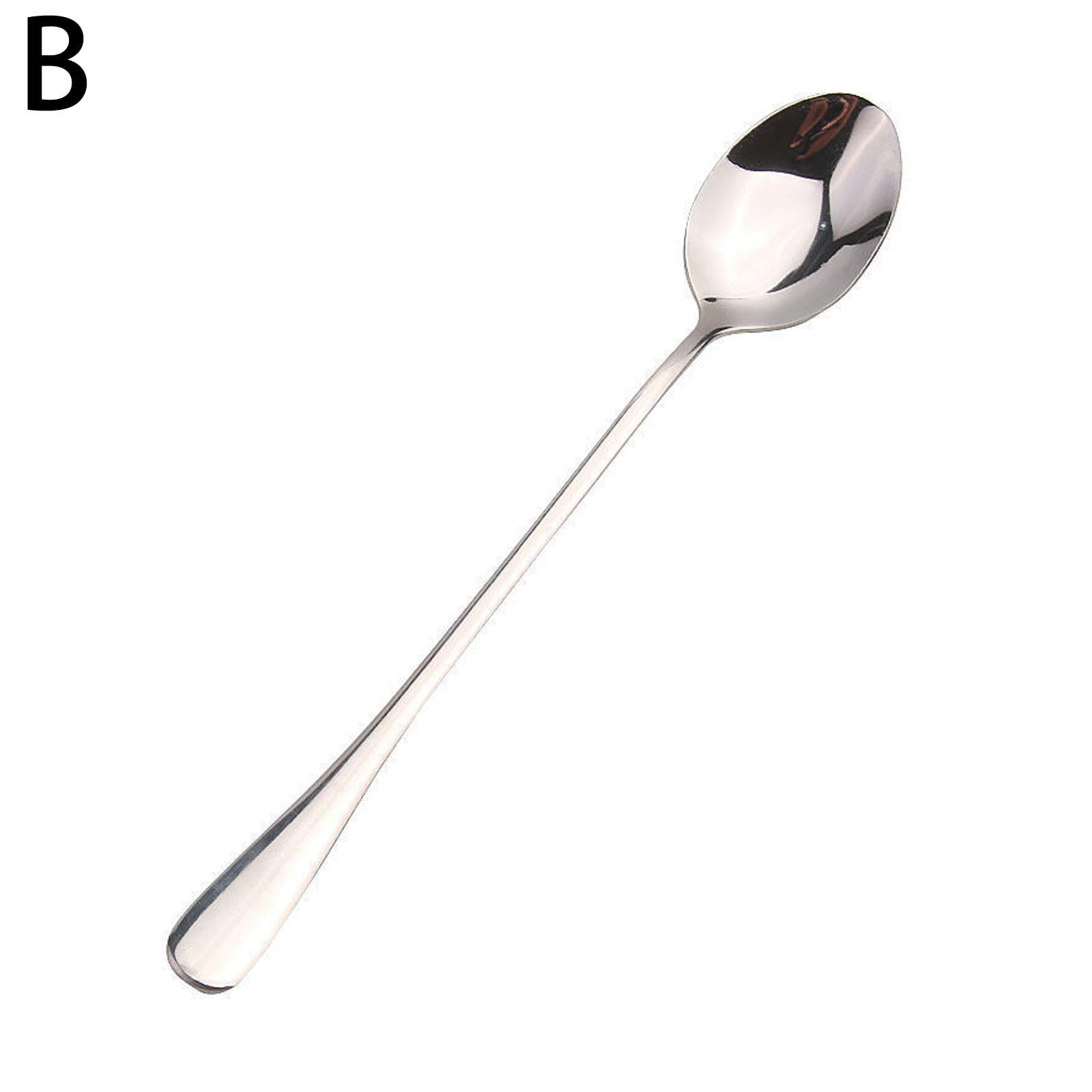 1pc Long Handle Spoon Stainless Steel Stirring Mixing Coffee Ice Cream ...