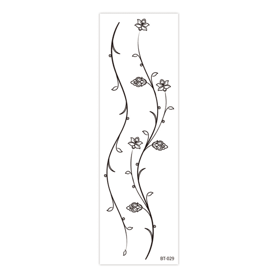 1pc Long Size Leaf Flower Pattern Sticker for Women Men Suitable for ...