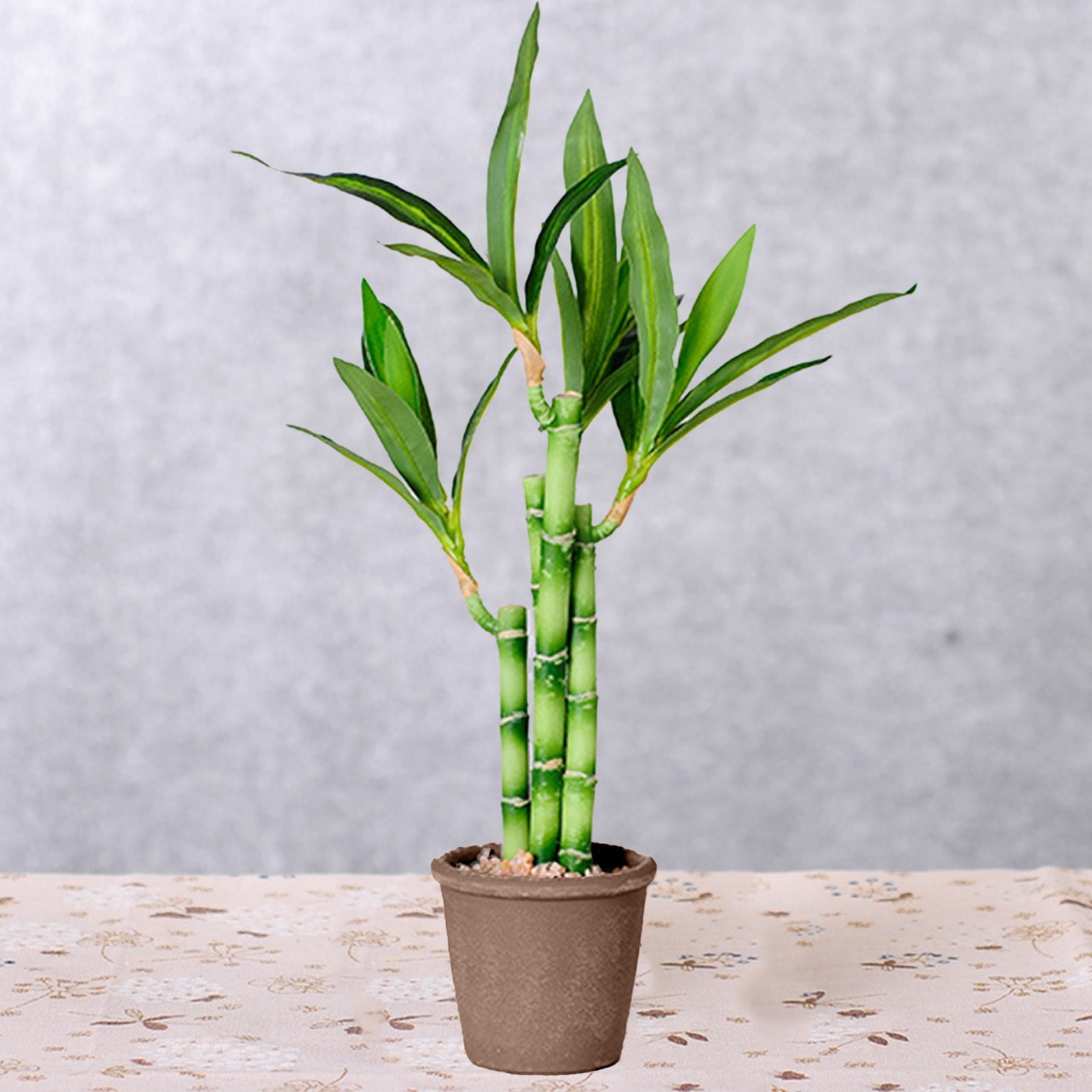 1pc Lucky Bamboo, Fake Plants Artificial Green Simulation Plant Potted ...