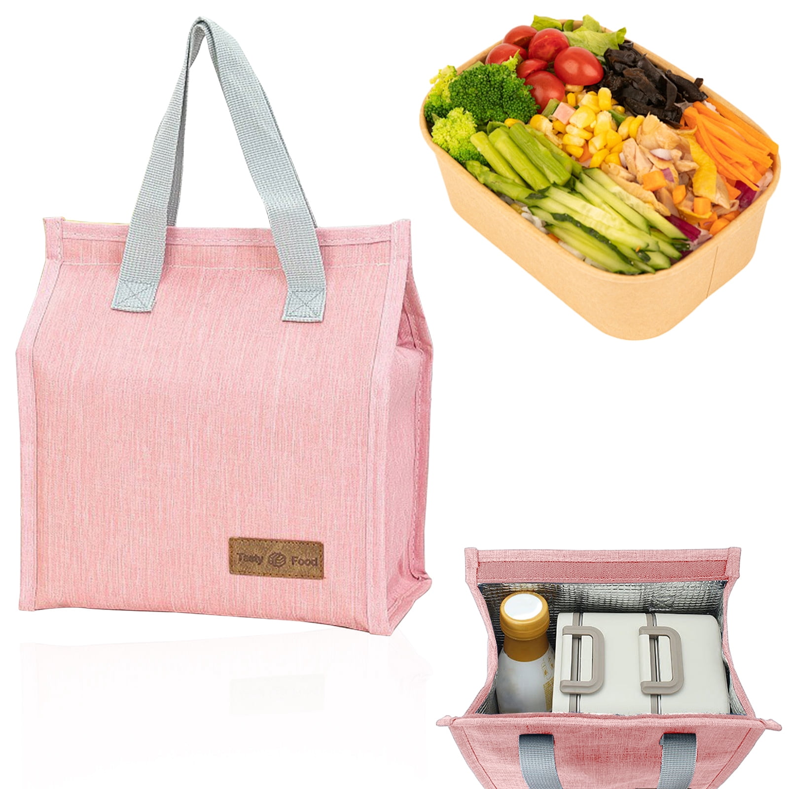 1pc Lunch Bag Bento Case Portable Food Case For Work Lunch Pink ...