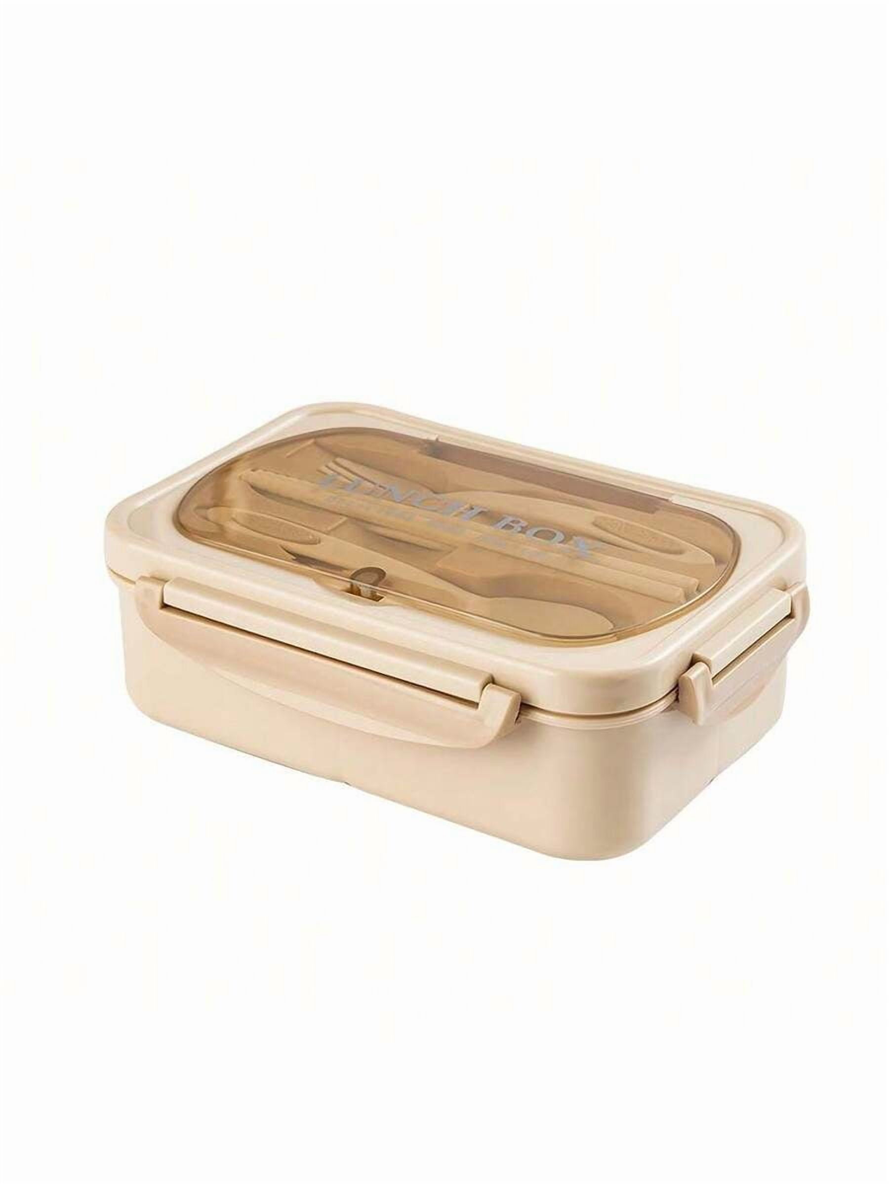 1pc Lunch Box With Utensils, Leak-Proof, Square Shape - To Use In ...
