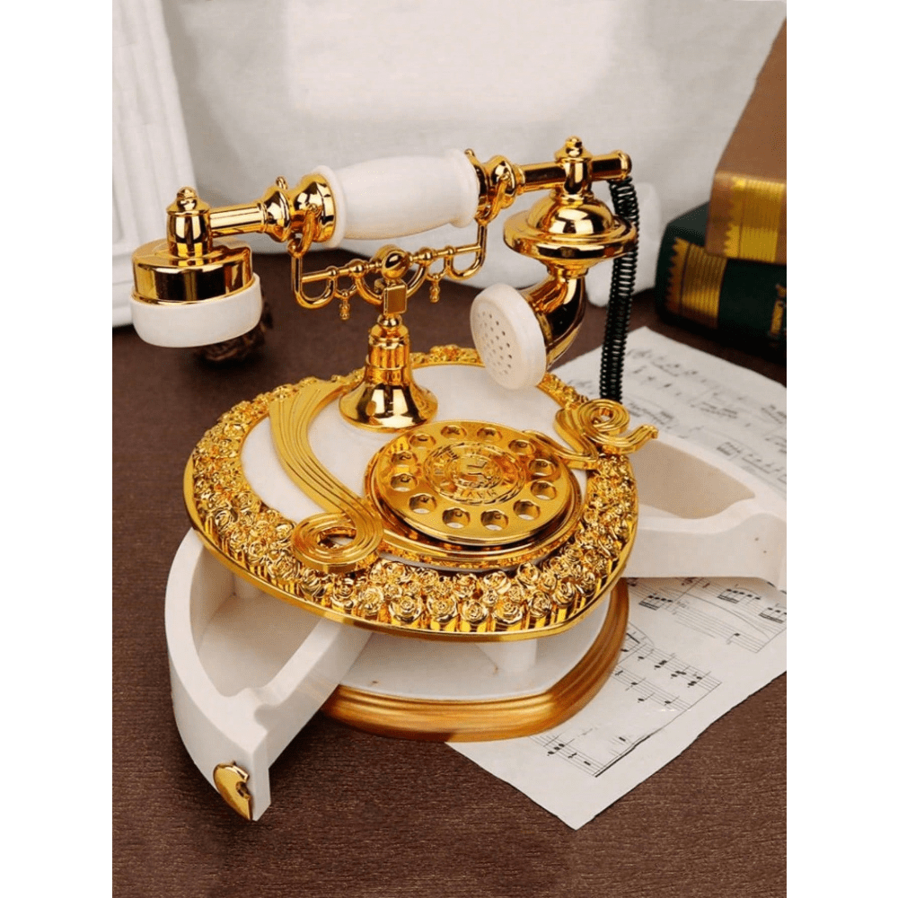 1pc Luxury Vintage Telephone Shaped Music Box, Decorative Storage Box ...