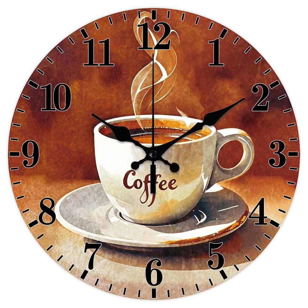 1pc MDF Printed Wall Clock for Home Living Room Bedroom Decoration Flat ...