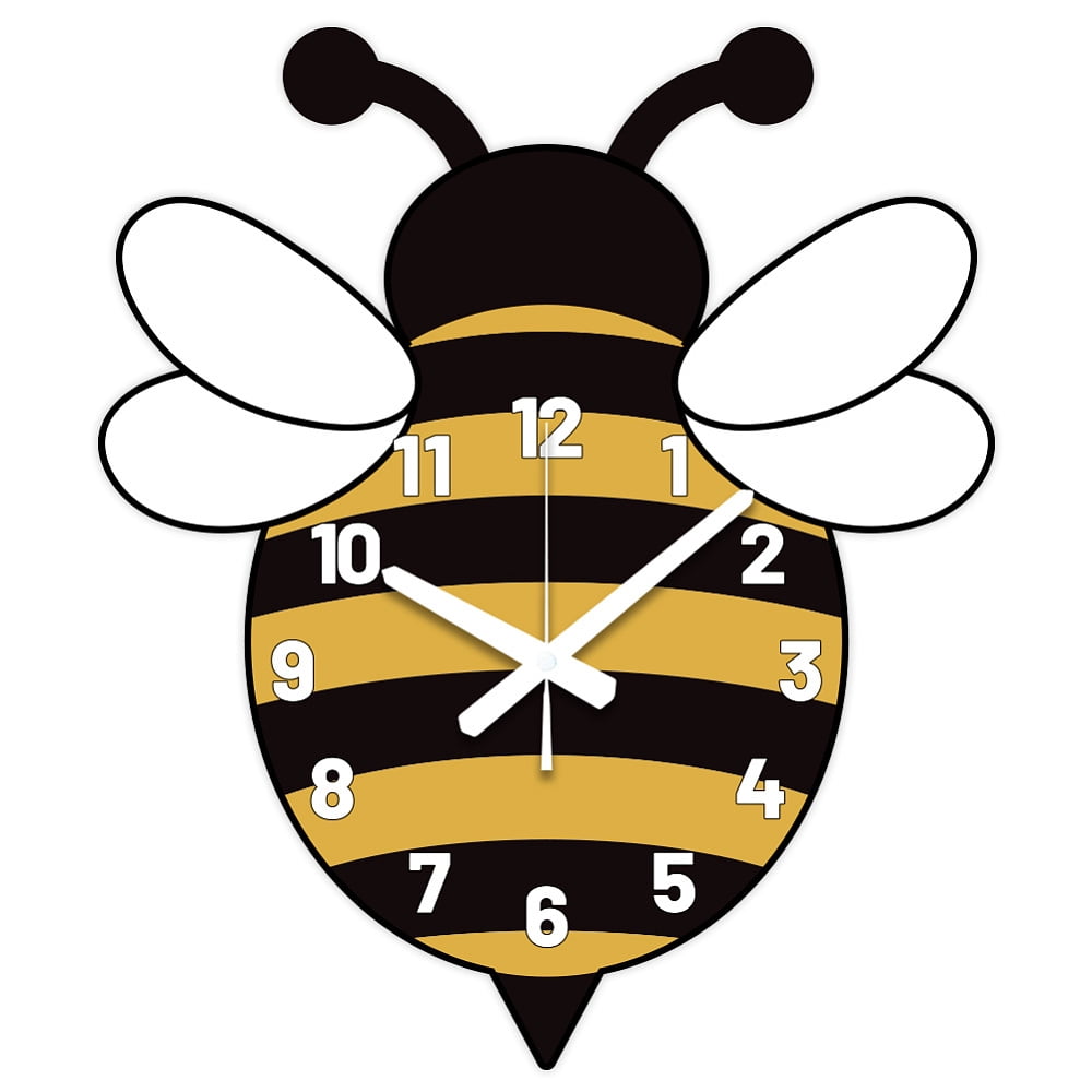 1pc MDF Wall Clock for Home Living Room Bedroom Decoration Bees ...