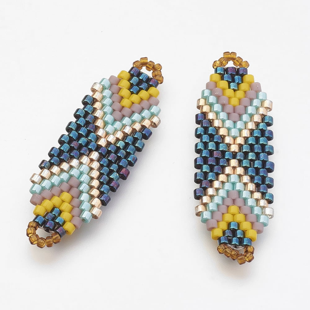 1pc MIYUKI & TOHO Handmade Japanese Seed Beads Links Loom Pattern Steel ...