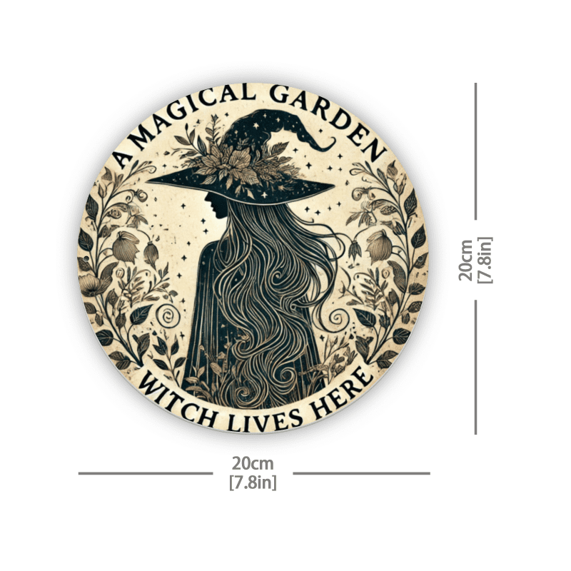 1pc Magical Garden Witch Iron Tin Metal Signs, 7.87" HD Printed ...
