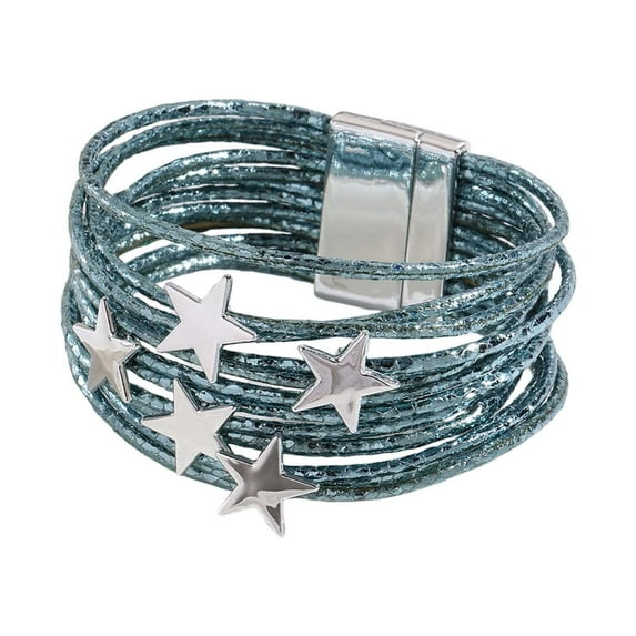 1pc Magnetic Bracelet Star Braided Wide Wristband Women Men Punk ...