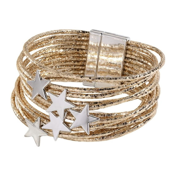1pc Magnetic Bracelet Star Braided Wide Wristband Women Men Punk ...