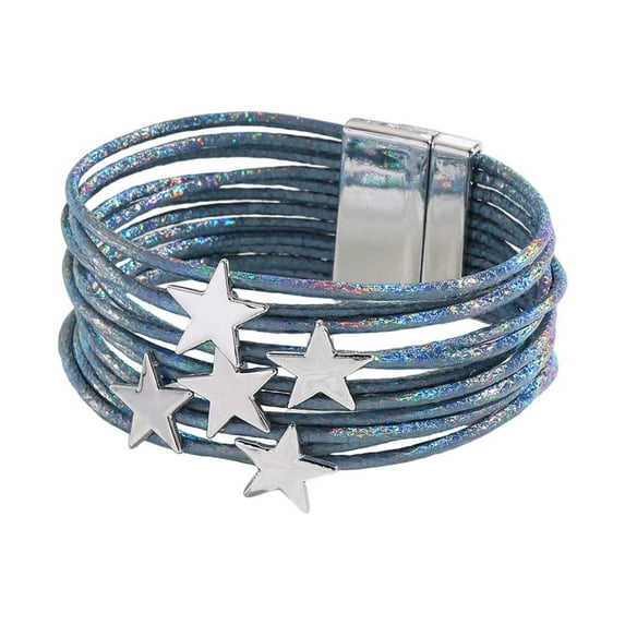 1pc Magnetic Bracelet Star Braided Wide Wristband Women Men Punk ...