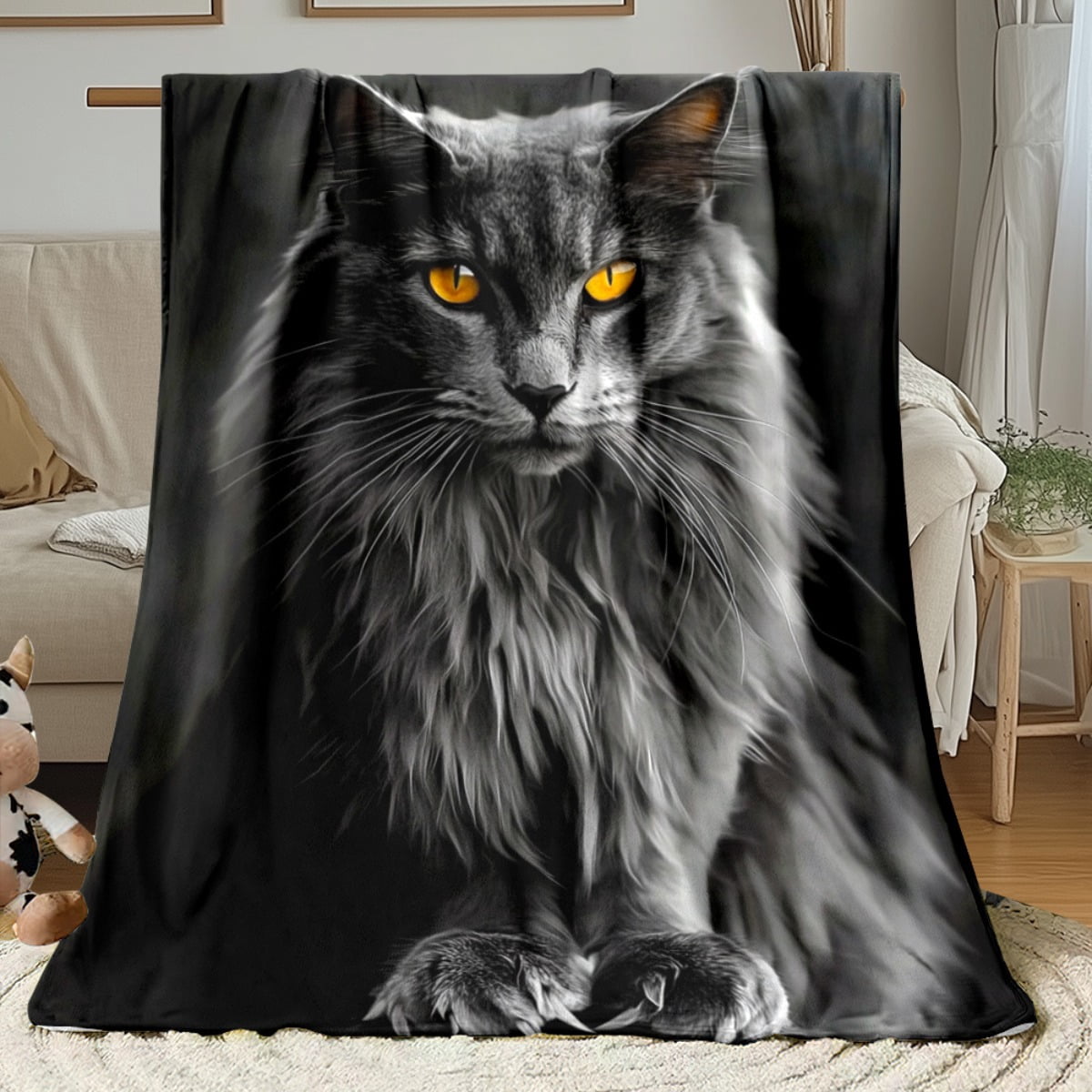 1pc Maine Coon Print Blanket - Soft Warm Lightweight Throw Suitable for ...