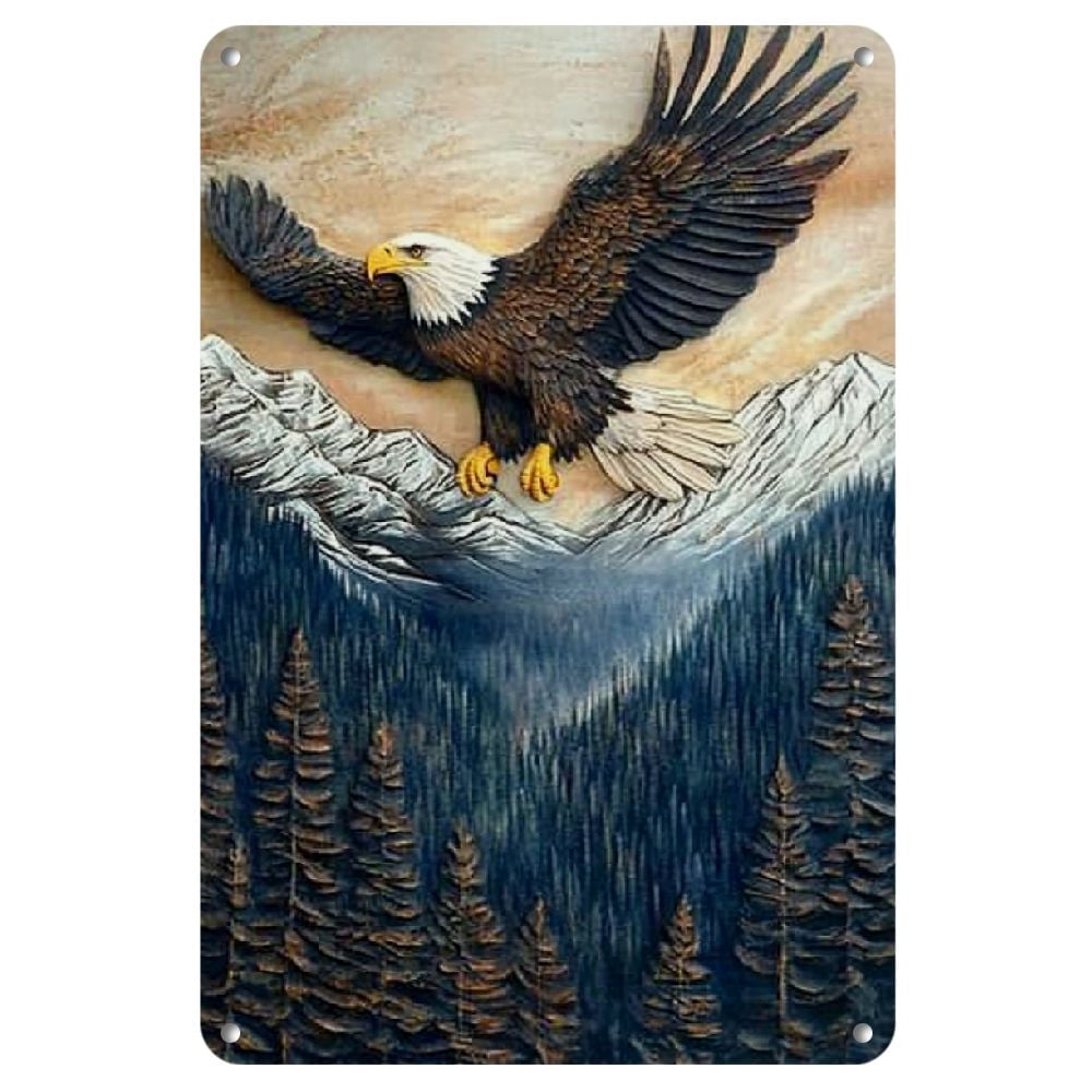 1pc Majestic Eagle Iron Metal Sign 8X12 Inches with an Emotional Color ...