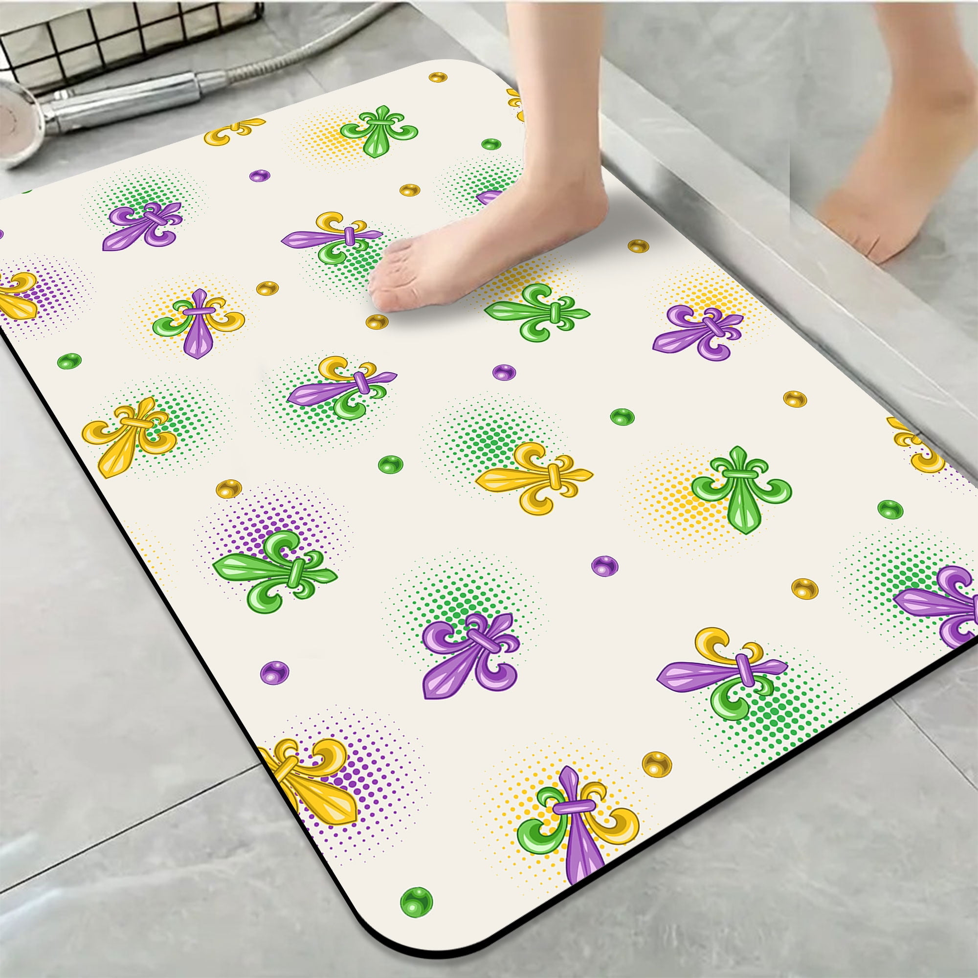 1pc Mardi Gras Fleur de lis Bathroom Rug Bathroom Decor and Accessories ...