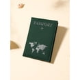 1pc Matte Surface Pu Material Passport Holder With World Map Letter ...