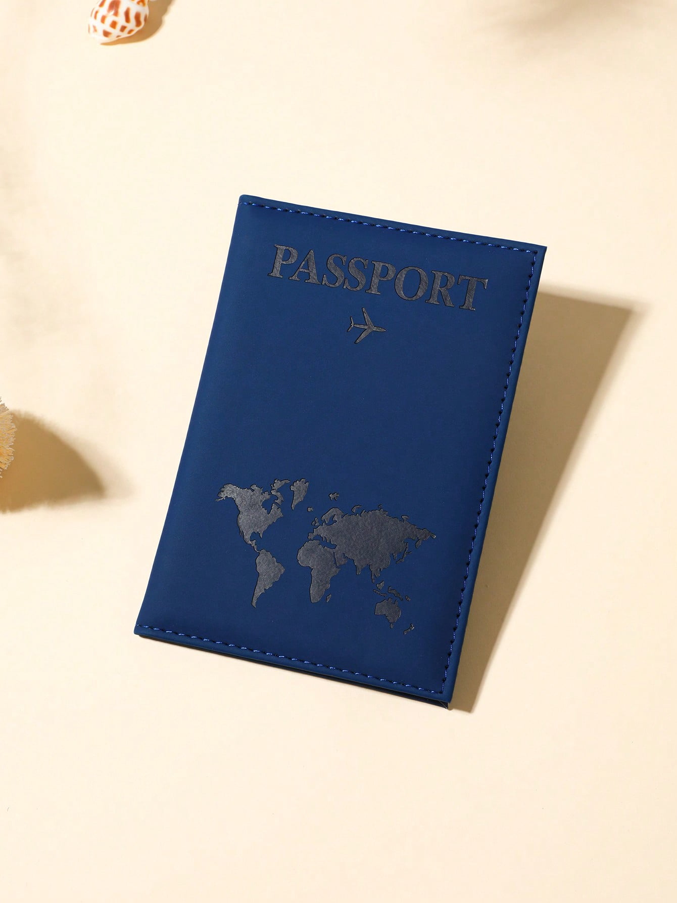 1pc Matte Surface Pu Material Passport Holder With World Map Letter ...