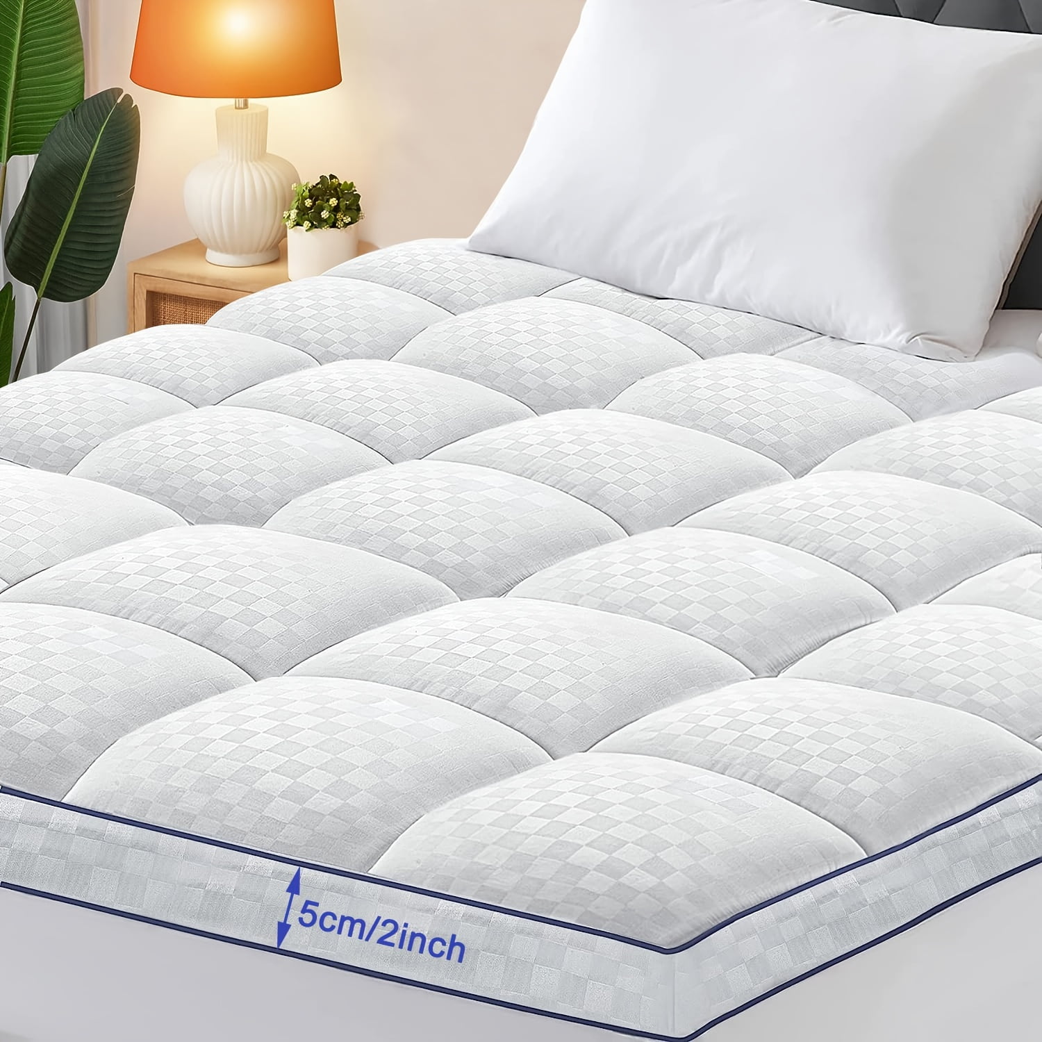 1pc Mattress Topper For Back Relax, Cooling Extra Thick Mattress Pad ...