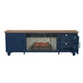1pc Media Console Blue Electric Fireplace Flame Ember Effect Side ...