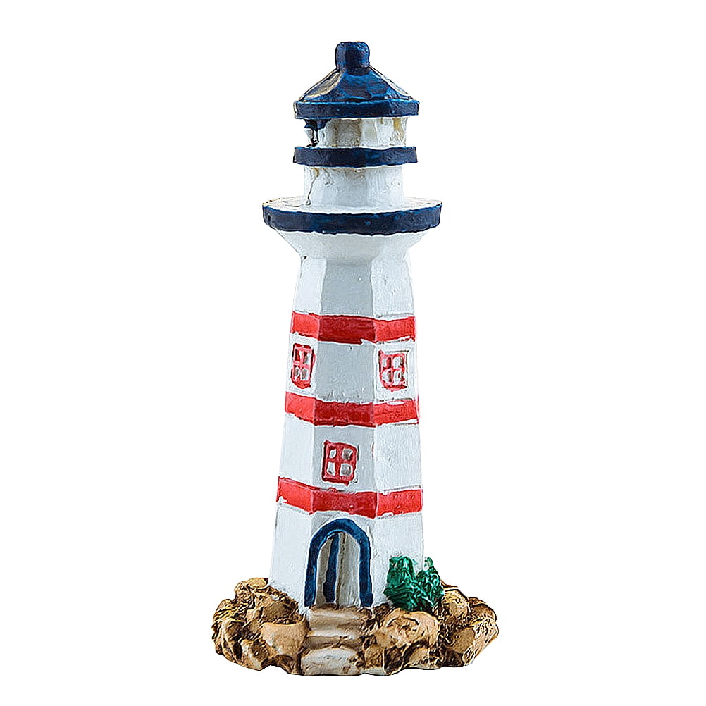 1pc Mediterranean Style Resin Small Lighthouse Decoration Aquarium ...