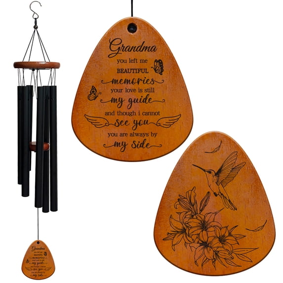 1pc Memorial Grandma Wind Chimes Lily Hummingbird Wind Chimes Sympathy ...