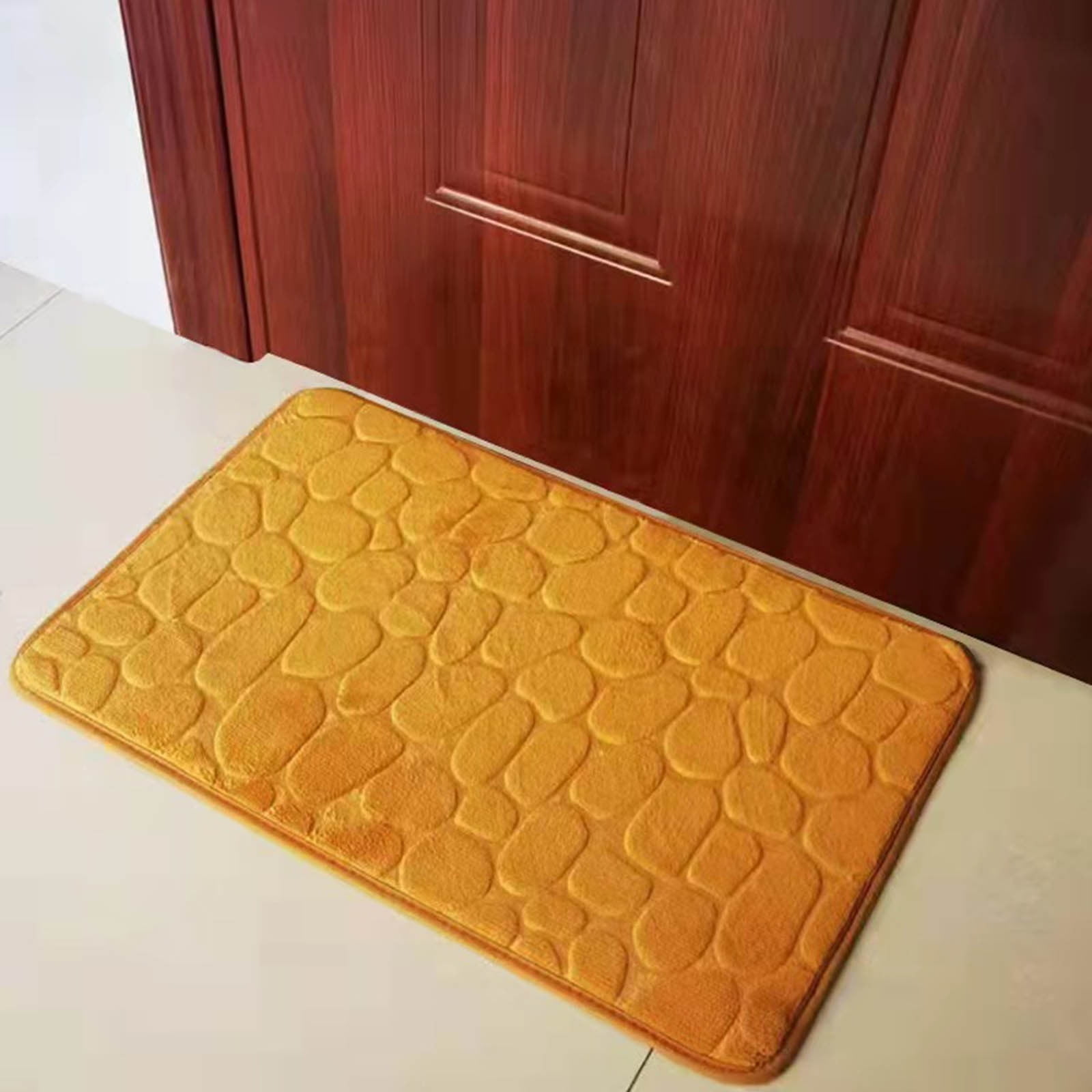 1pc Memory Foam Bath Rug Embossed Bathroom Mat Water Absorbent And ...
