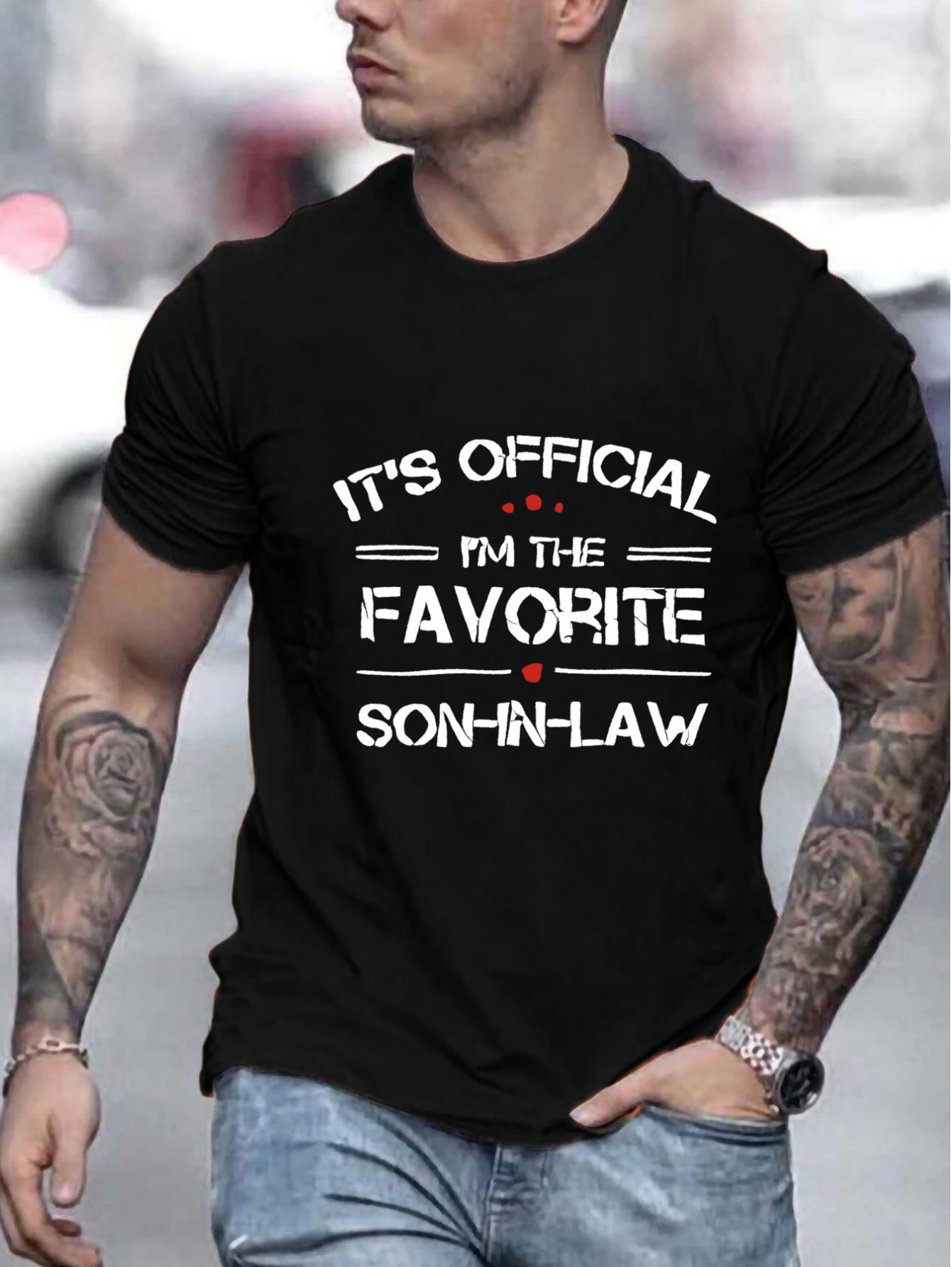 1pc Men'S Casual Crew Neck T-Shirt - "official Favorite Son-in-Law ...