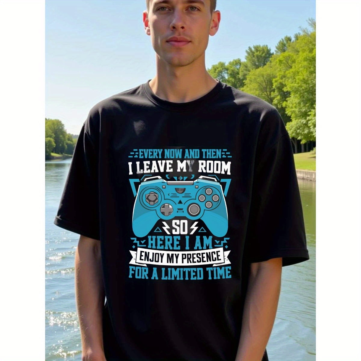 1pc Men'S Casual Sports T-Shirt, Men's Vintage Graphic T- Shir, 100% ...