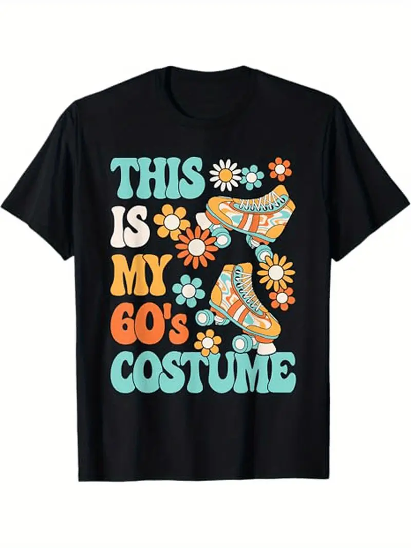 1pc Men'S Retro 60s Vintage T-Shirt - Black with Bold "THIS IS MY 60s ...