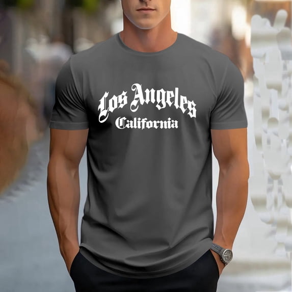 1pc Men's Casual Short Sleeve T Shirt with Alphabet Print Crew Neck ...