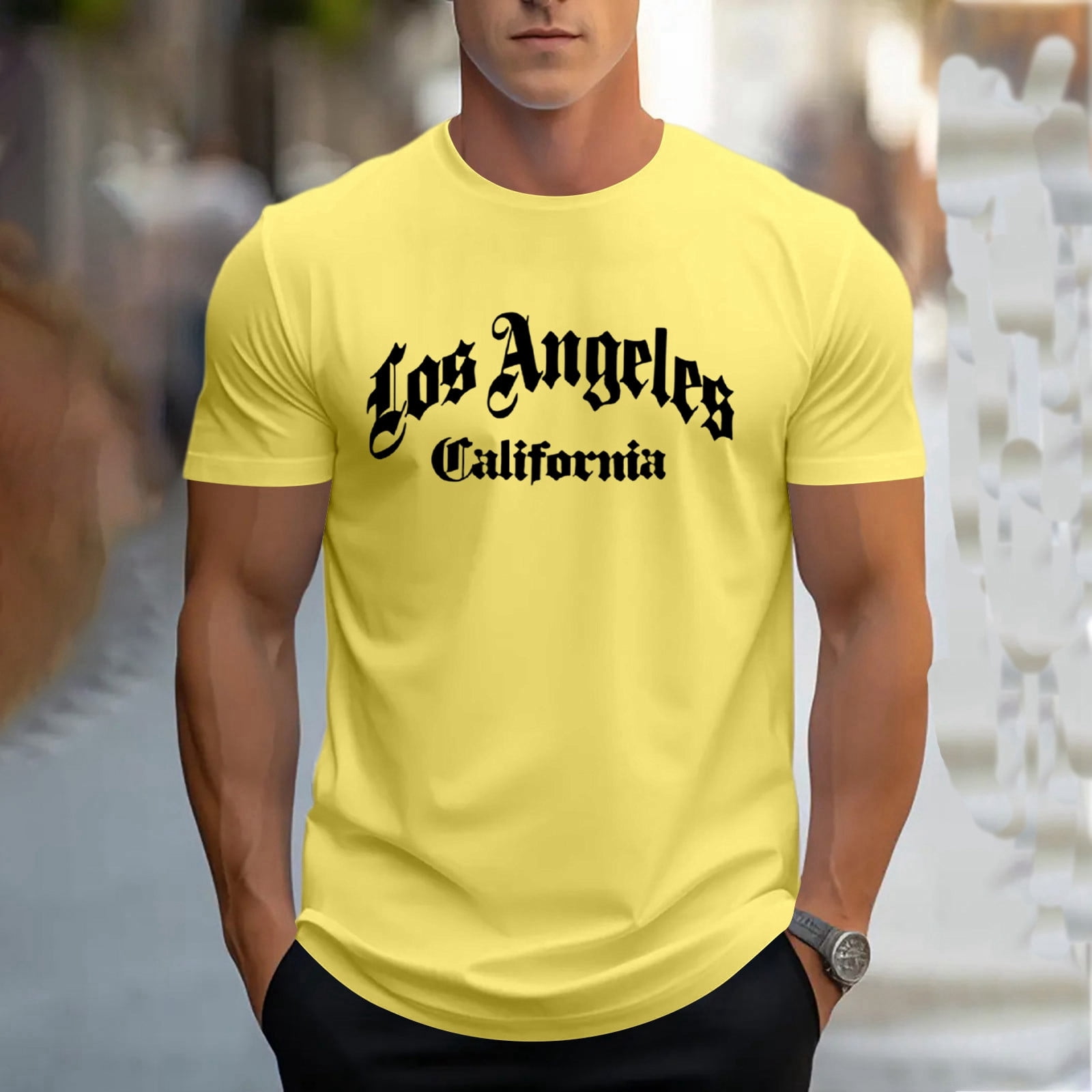 1pc Men's Casual Short Sleeve T Shirt with Alphabet Print Crew Neck ...