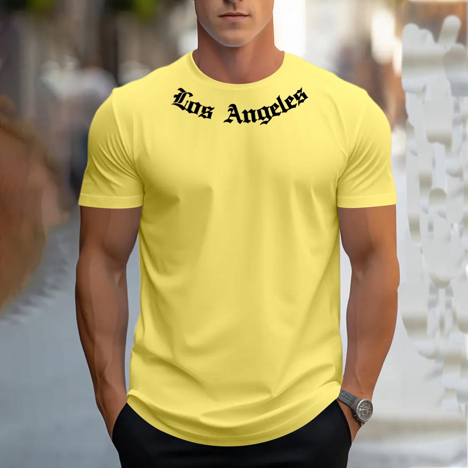 1pc Men's Casual Short Sleeve T Shirt with Alphabet Print Crew Neck ...