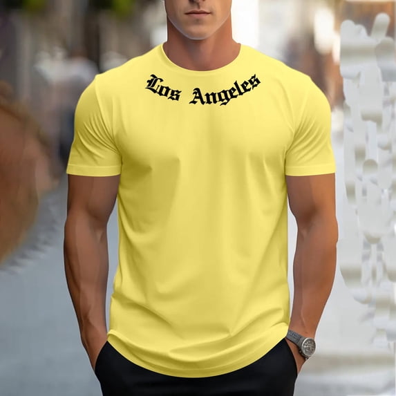 1pc Men's Casual Short Sleeve T Shirt with Alphabet Print Crew Neck ...