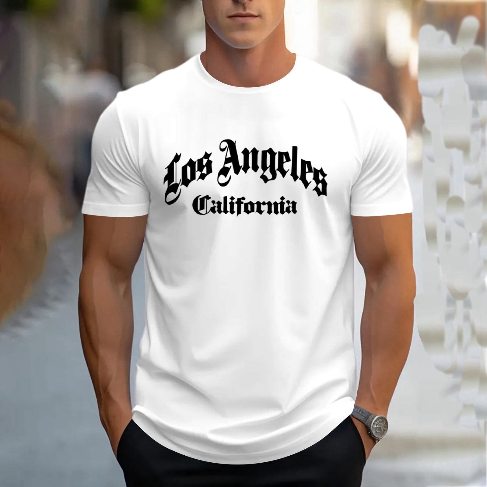 1pc Men's Casual Short Sleeve T Shirt with Alphabet Print Crew Neck ...