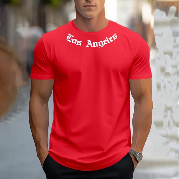 1pc Men's Casual Short Sleeve T Shirt with Alphabet Print Crew Neck ...