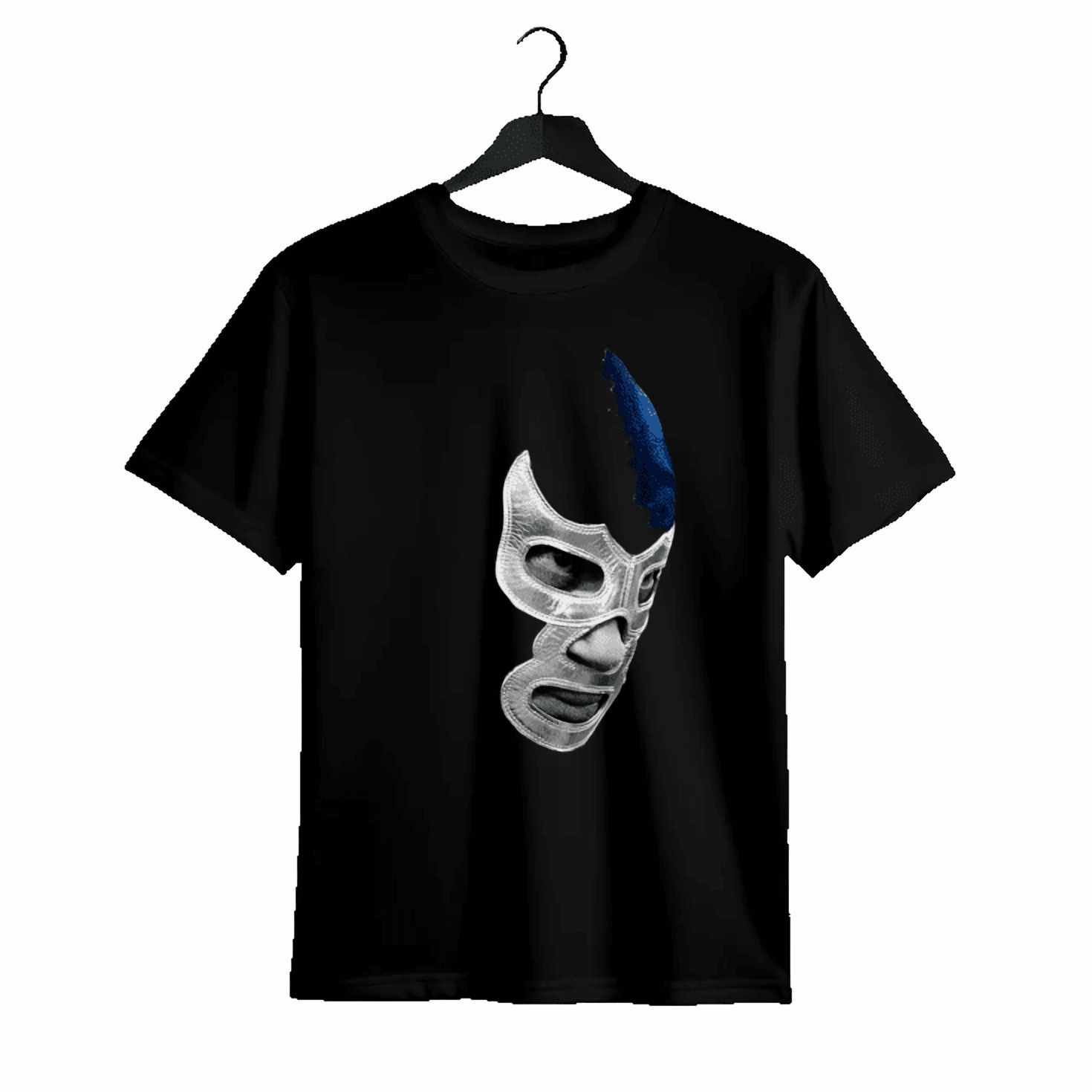 1pc Mens Casual Cotton T Shirt With Mexican Art Demon Blue Libre ...