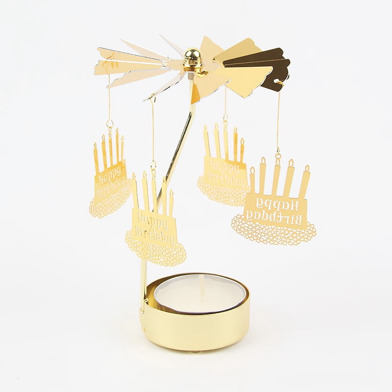 1pc Metal Hot Rotating Candle Holder Christmas Rotating Candle Holder ...
