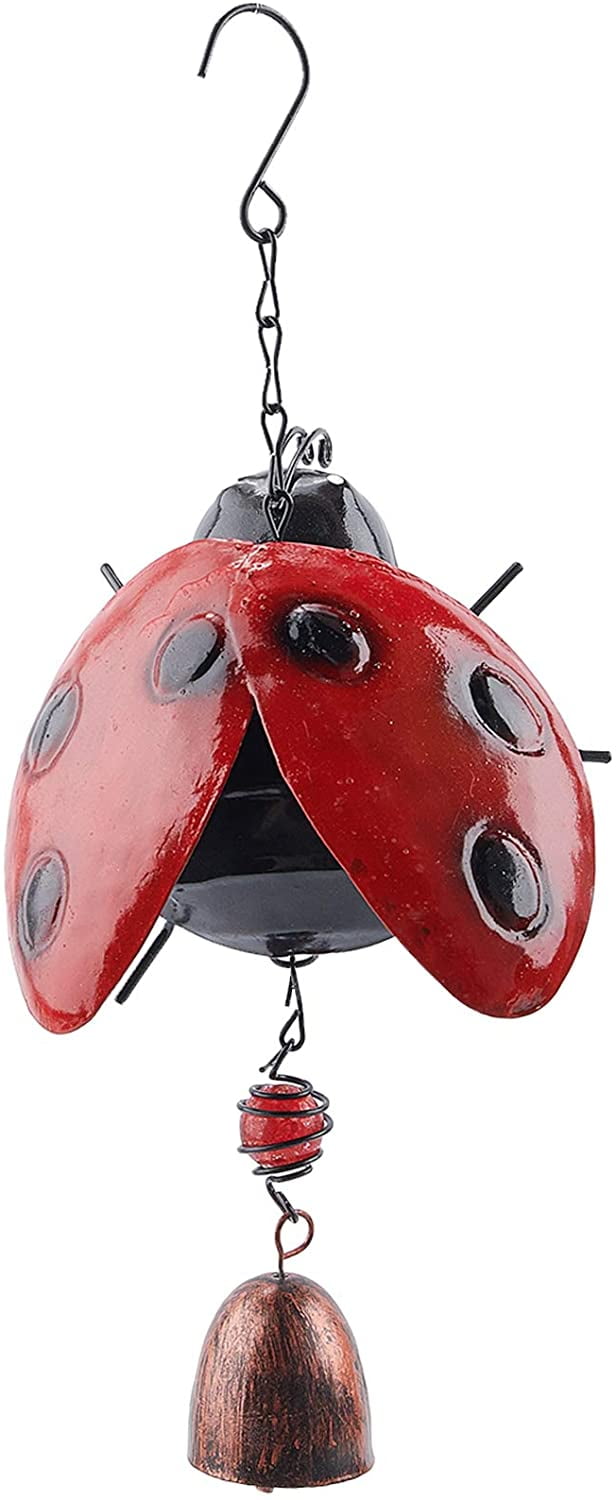 1pc Metal Ladybug Wind Chime Lucky Wind Bell Rustic Home Ornaments for ...