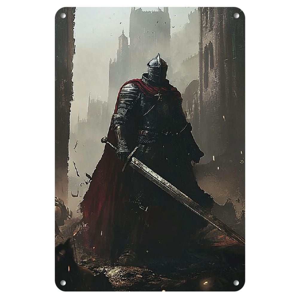 1pc Metal Wall Art, Iron Decor with Medieval Knight Design, 8x12 inch ...