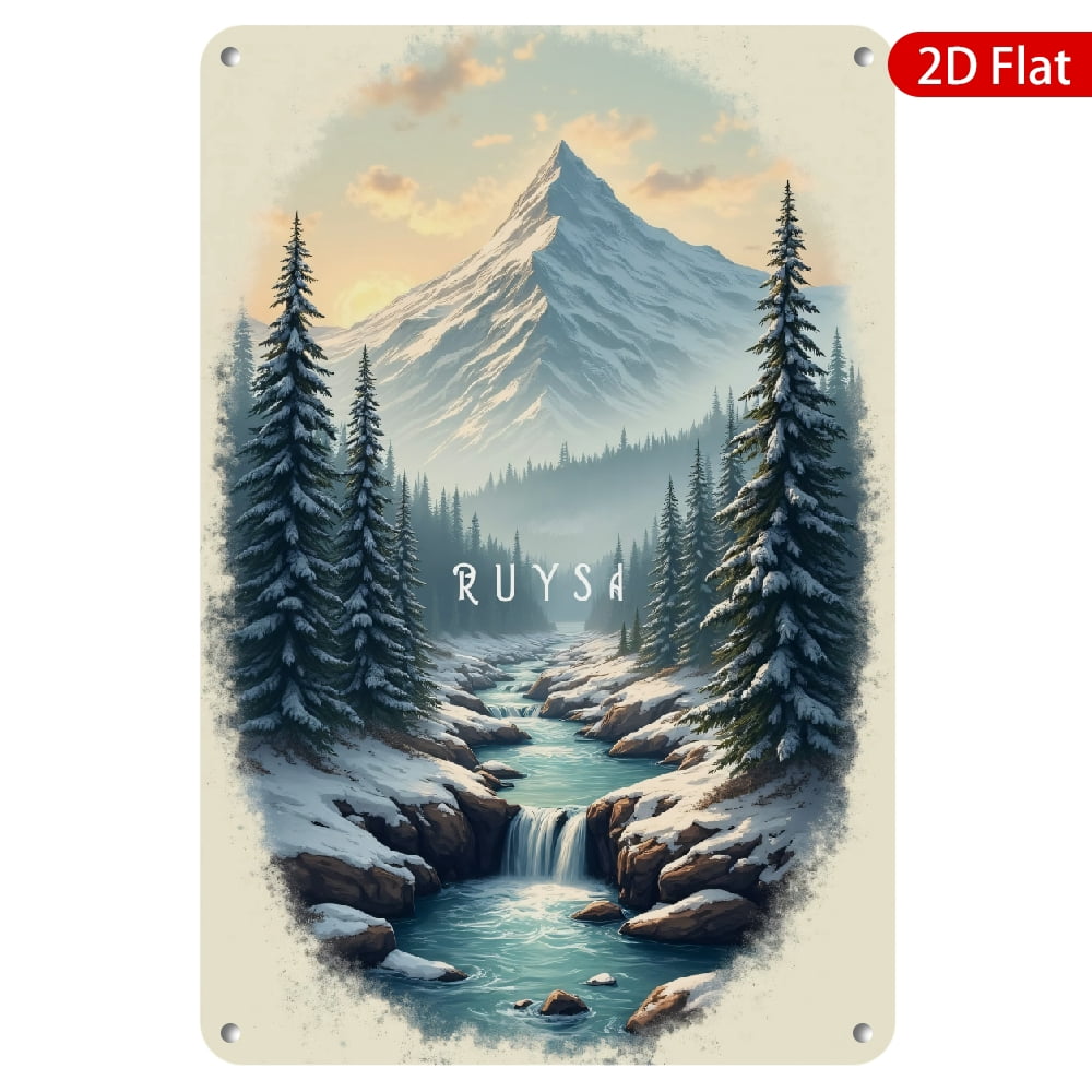 1pc Metal Wall Art Sign, 8x12 Inches, Featuring Stunning Winter ...