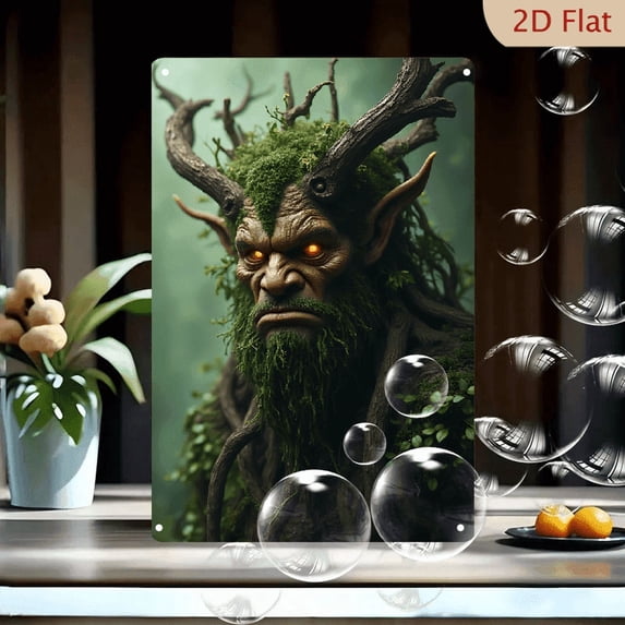 1pc Metal Wall Sign, 8x12 Inches, Enchanted Forest Guardian Decorative ...