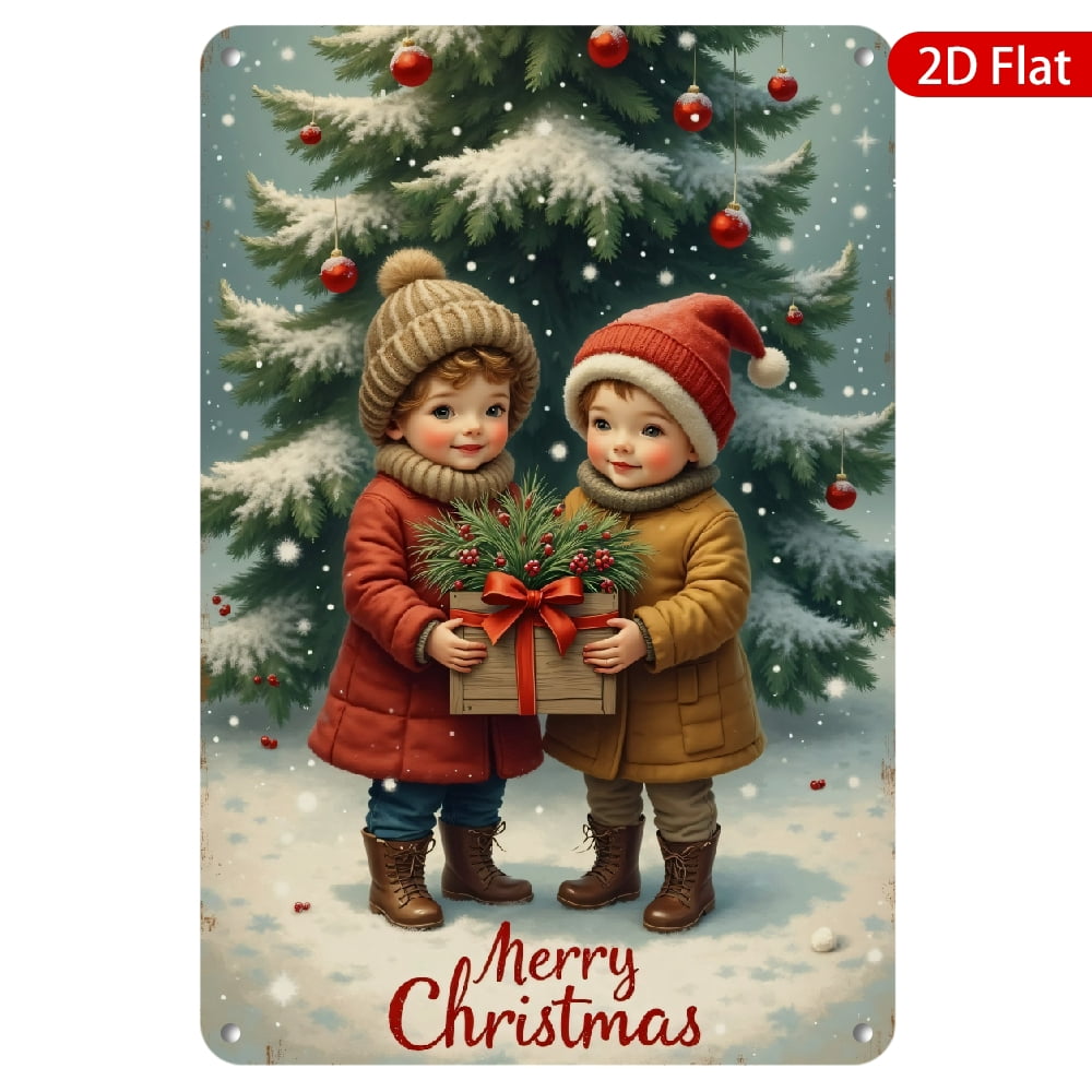 1pc Metal Wall Sign, 8x12 Inches, Featuring Adorable Children with ...