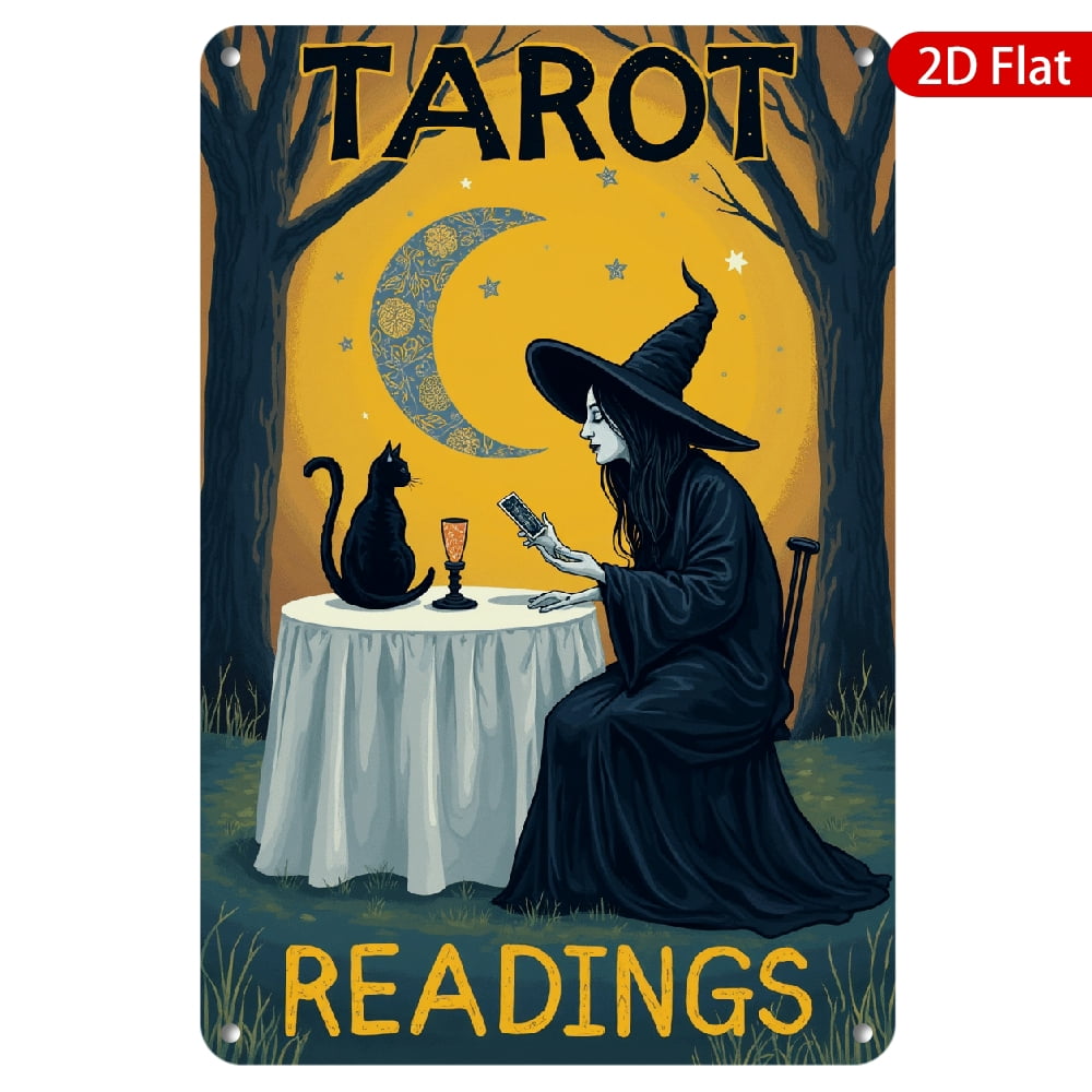 1pc Metal Wall Sign, 8x12 Inches, Featuring Enchanting Tarot Readings ...