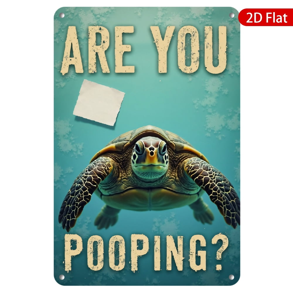 1pc Metal Wall Sign, 8x12 Inches, Featuring a Playful Sea Turtle Design ...