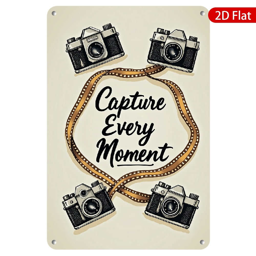 1pc Metal Wall Sign, 8x12 Inches, Vintage Camera Design, Rustproof & UV ...