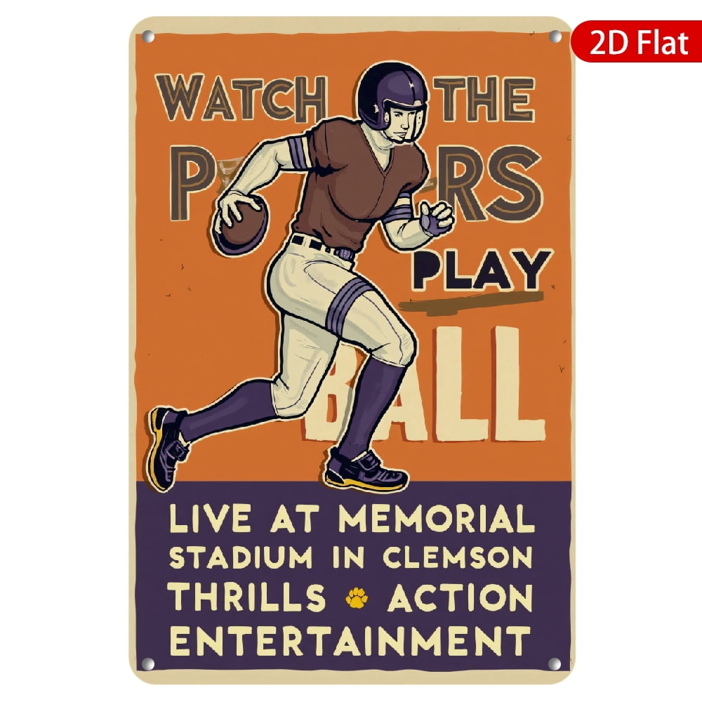 1pc Metal Wall Sign, 8x12 Inches, Vintage Football Theme, Rustproof ...
