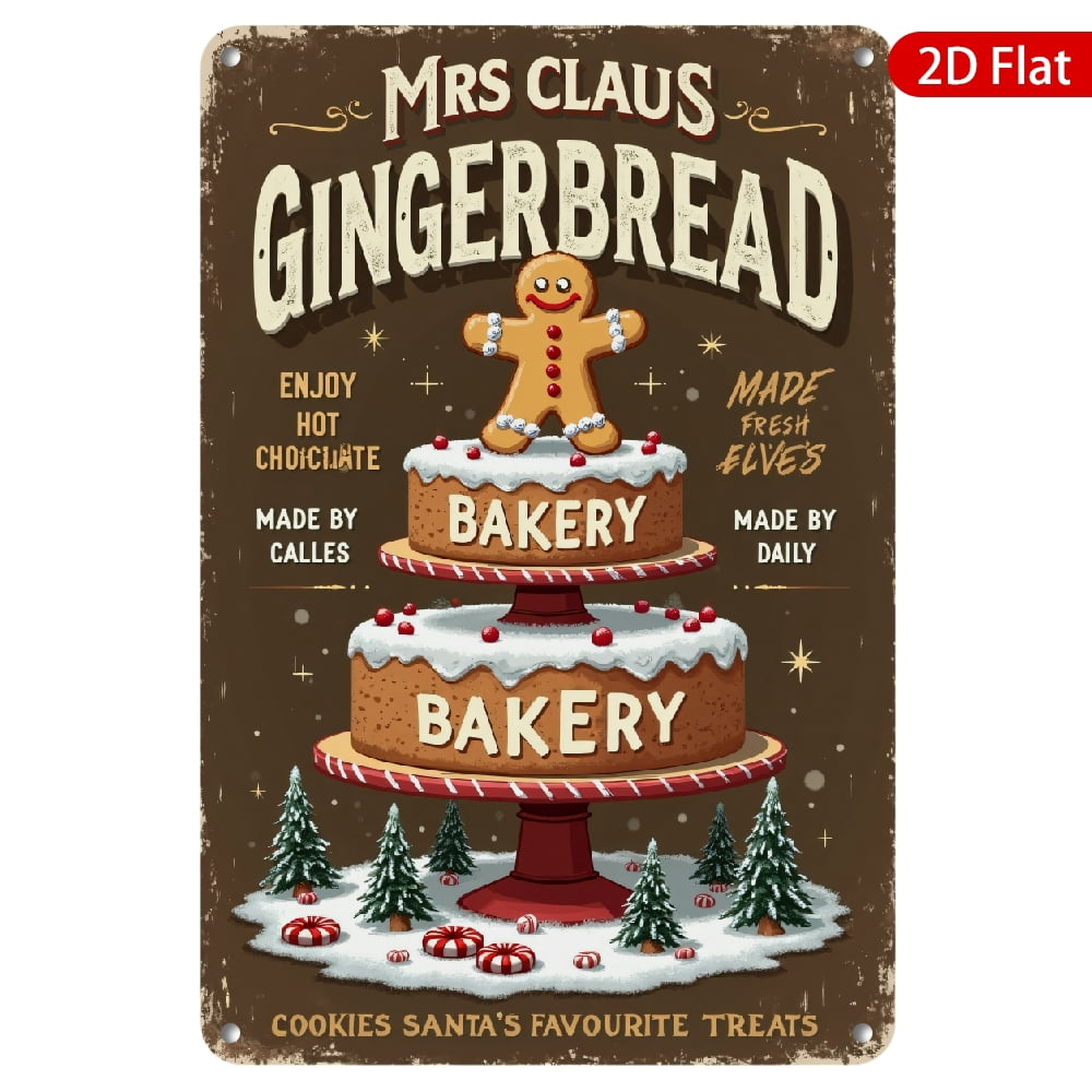 1pc Metal Wall Sign, 8x12 Inches, Vintage Gingerbread Design, Rustproof ...