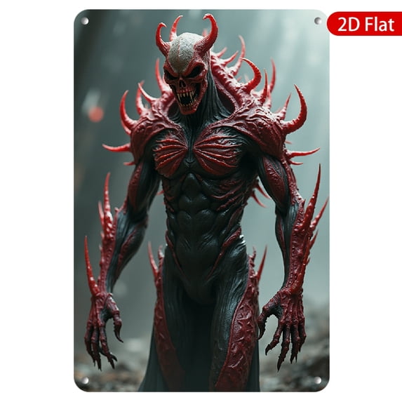 1pc Metal Wall Sign, 8x12 Inches, Vivid Horror-Themed Design, Rustproof ...