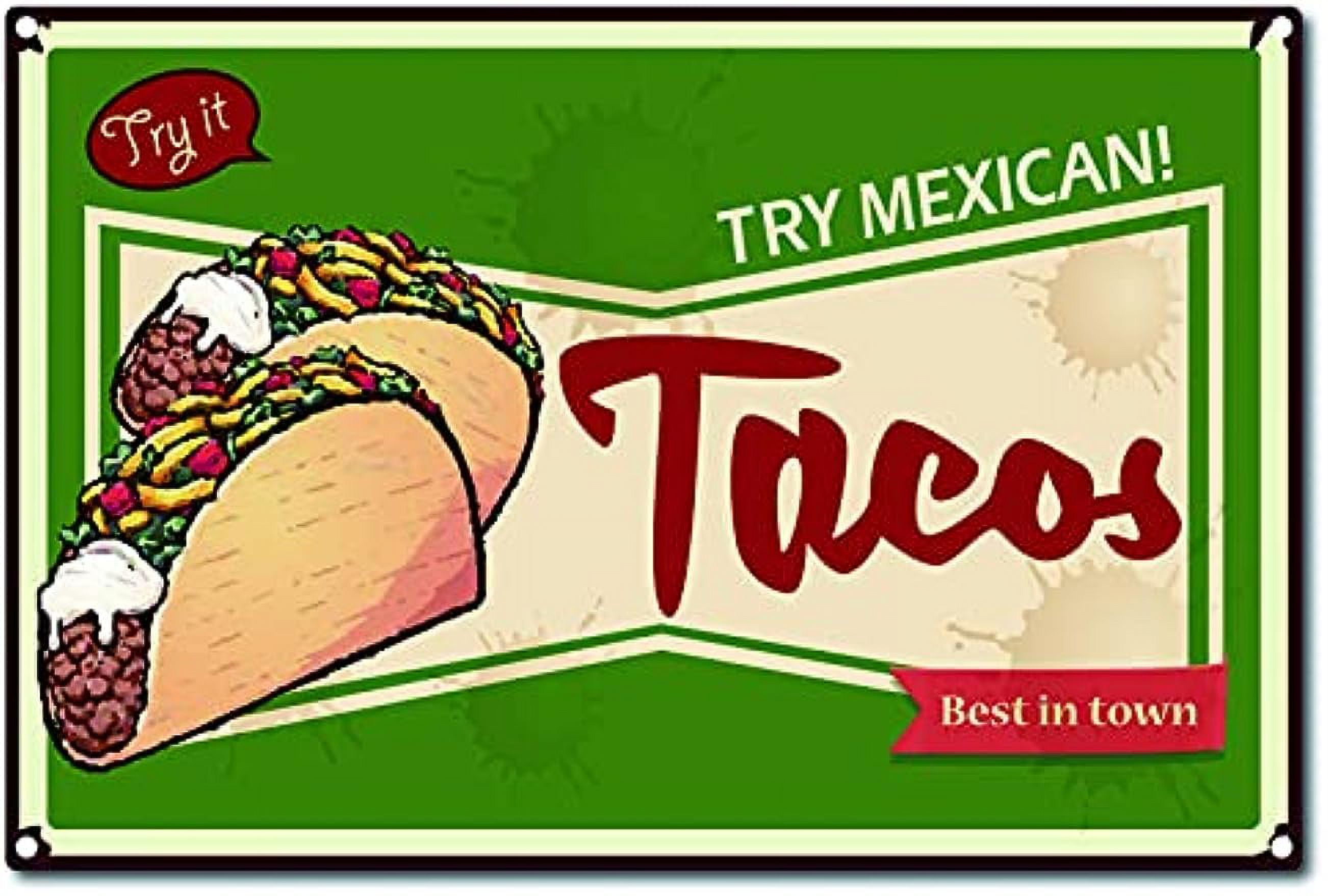 1pc Mexican Tacos Metal Wall Sign Vintage Metal Wall Decor Decoration ...