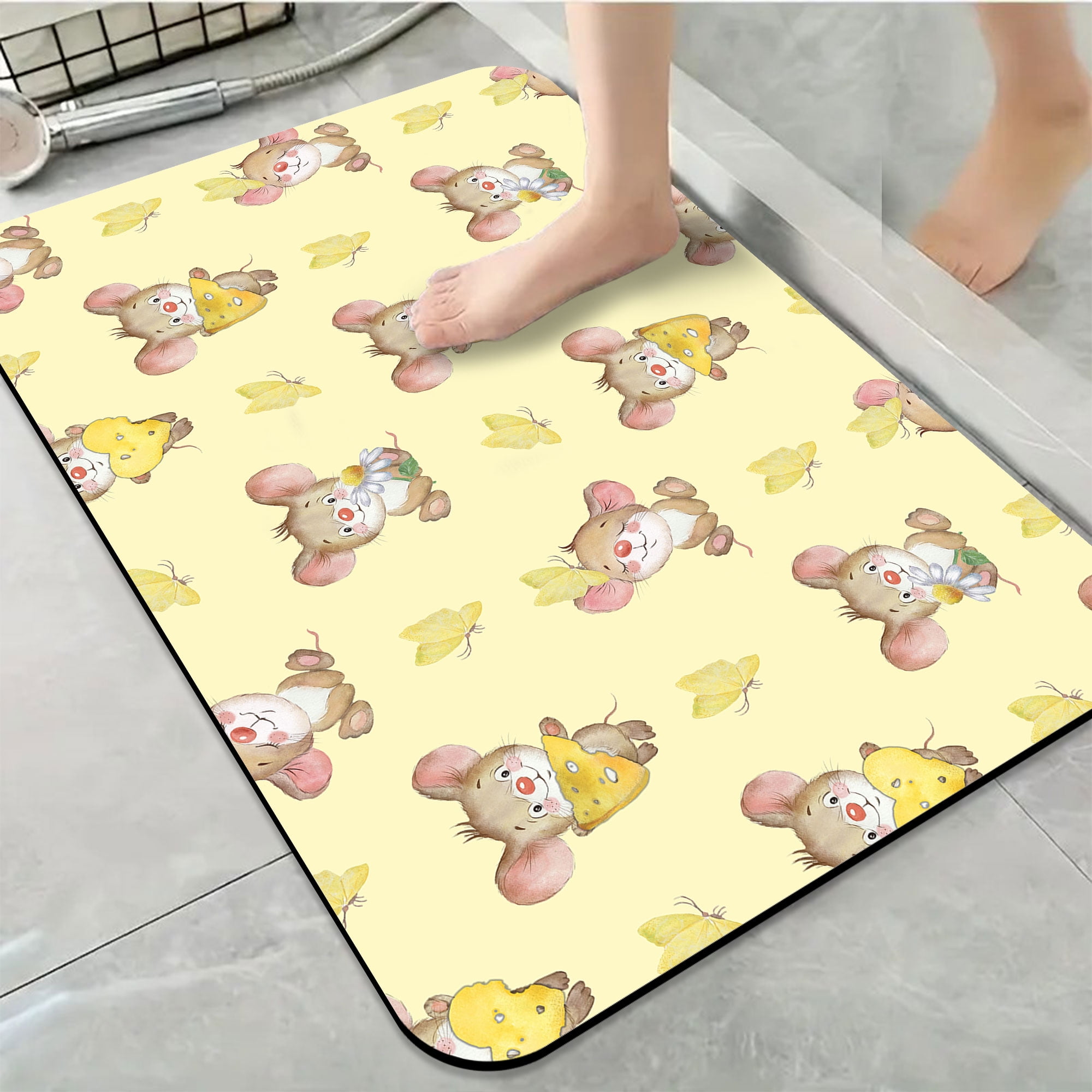 1pc Mice with Cheese Bathroom Rug Bathroom Decor and Accessories ...