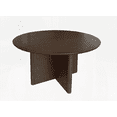 1pc Mid-Century Modern Round Dining Table with Walnut Finish & Sturdy ...