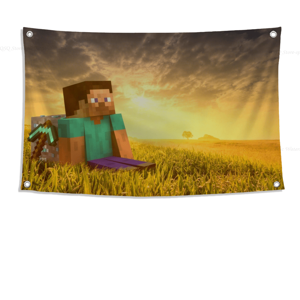 1pc Minecrafts Flag Flags And Banners Four Hole Flag Polyester Outdoor ...